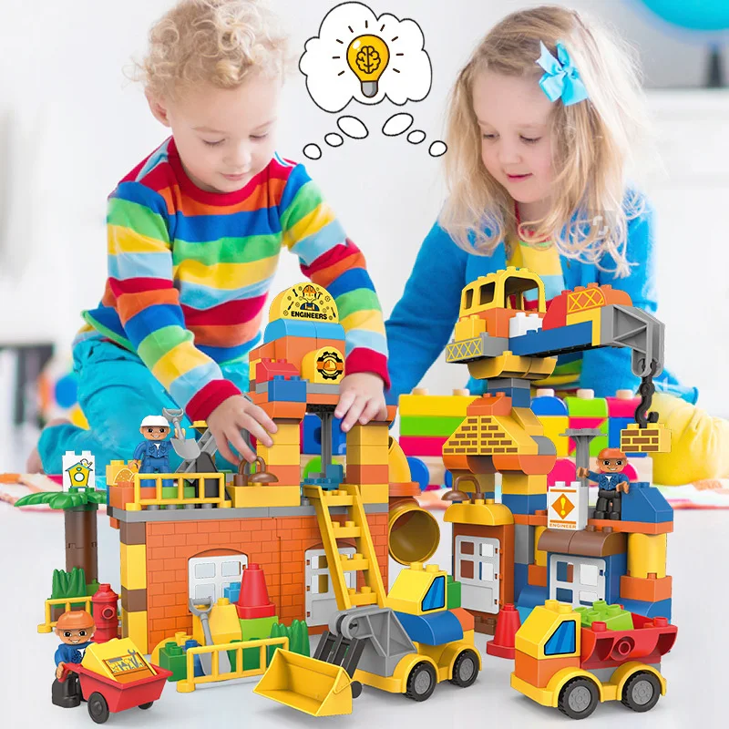 61 83Pcs Duploe 4In1 Large Building Block Bricks DIY Engineering ...