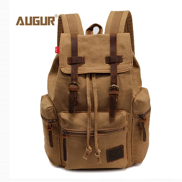 AUGUR New fashion men's backpack vintage canvas backpack school bag men ...
