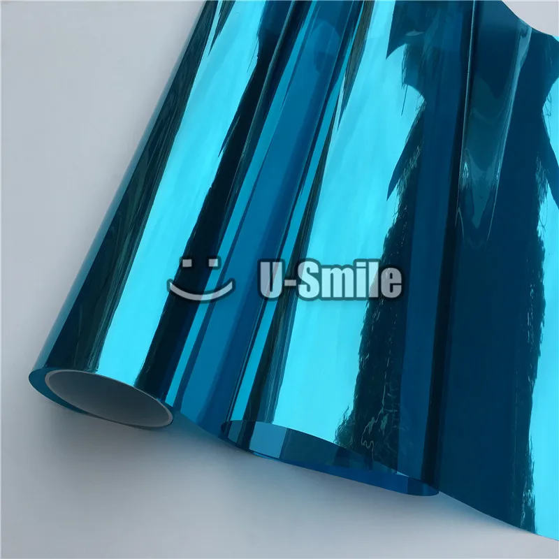 Vlt 15% Blue-silver Mirror Window Vinyl Film For Glass Tint Buliding ...