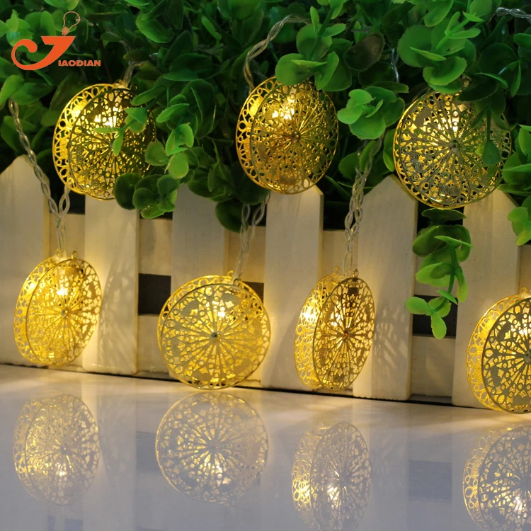 Round Gold LED string lights milky lighting party wedding lamp garden ...