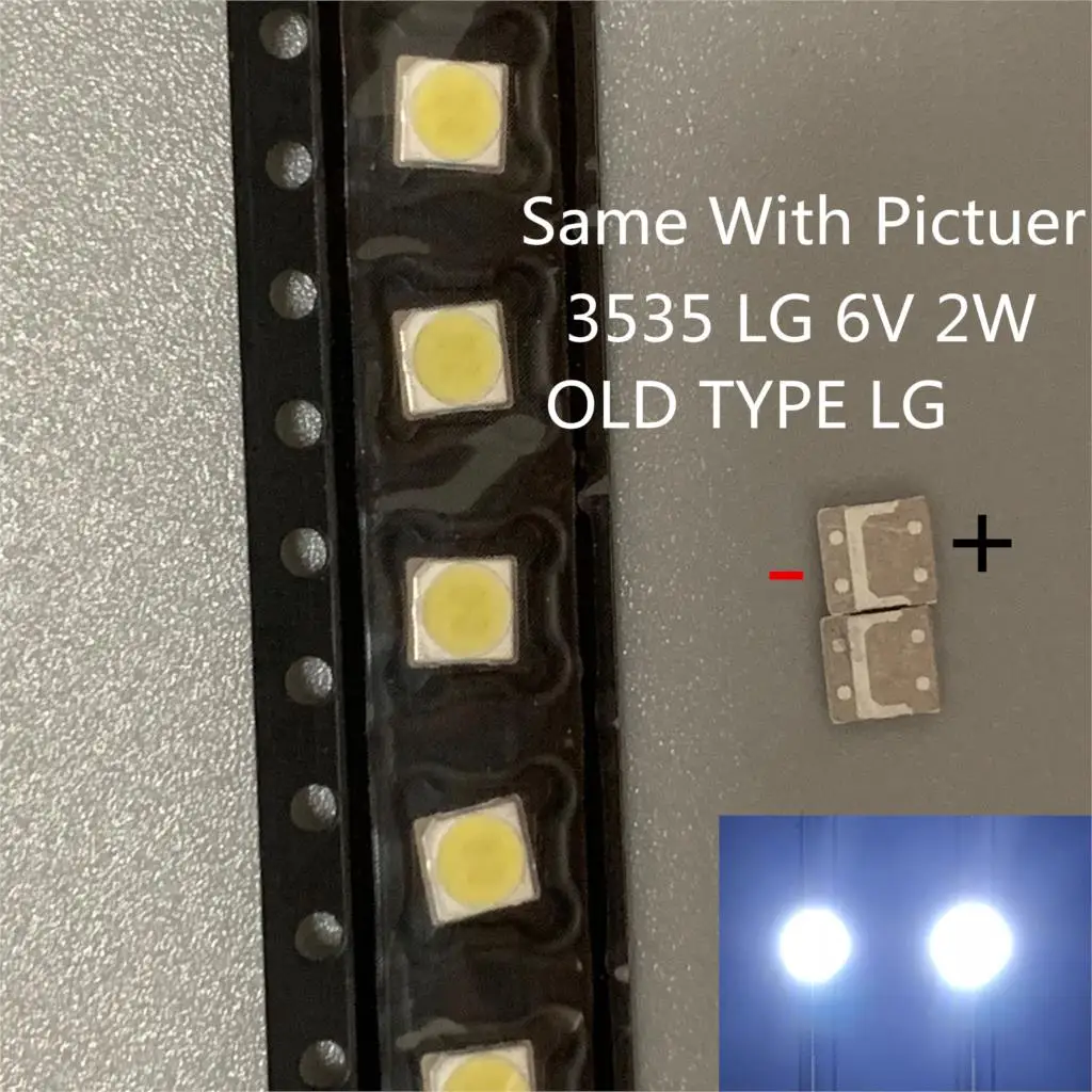 Para LG SMD LED 50 unids/lote 3535 6V CHIP blanco frío 2 W para TV ...