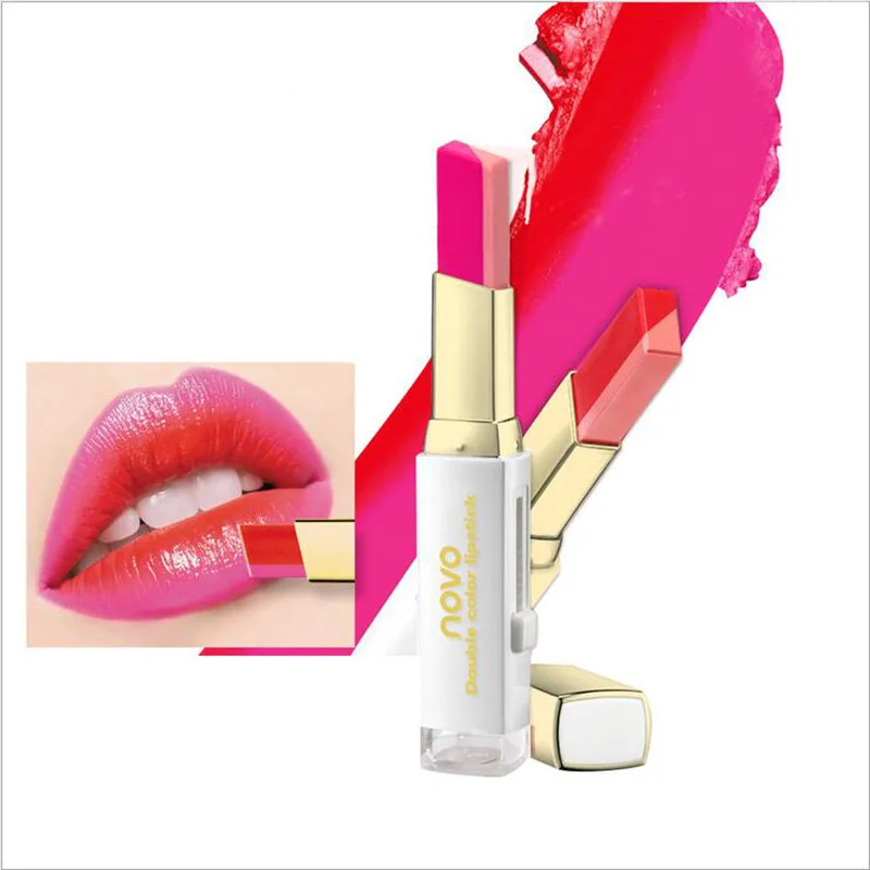 Novo Double Colors Lipstick Matte Lip Stick Lipbalm Velvet Lip Stick Tint Lips Care Makeup