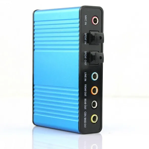 Free Shipping 2014 Hot Deal New 1pcs Blue 6 Channel 5.1 External Audio ...