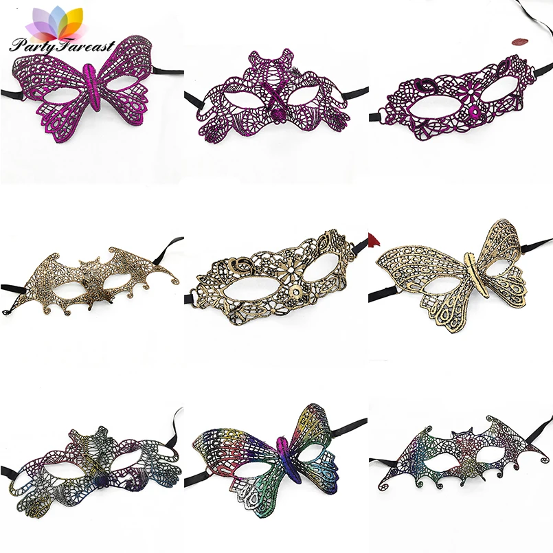 PF Lace Mask Multicolor Butterfly Half Face Masks for Carnival ...