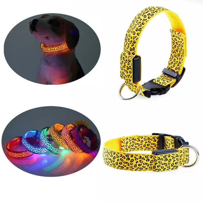 New Glowing Pet Dog Led Collar Night Safety Cat Dog Flashing Led Neck ...