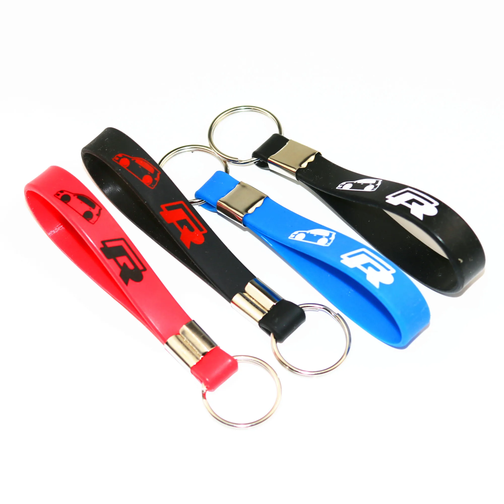 Car Key Ring Holder Keyrings Leather stainless steel Keychain R Line ...