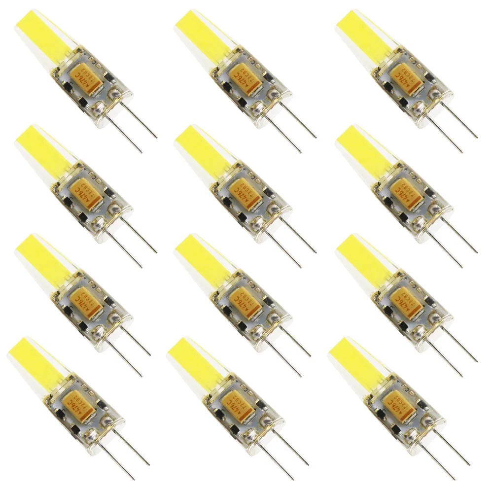 12x G4 6W COB LED Bulbs Dimmable SMD 1505 LED lamp AC/DC 12V 220v Warm ...