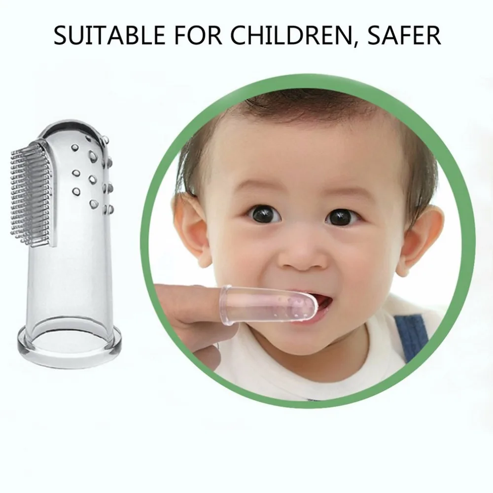 Fashion Oral Health Care Baby Kid Soft Silicone Finger Toothbrush & Gum ...
