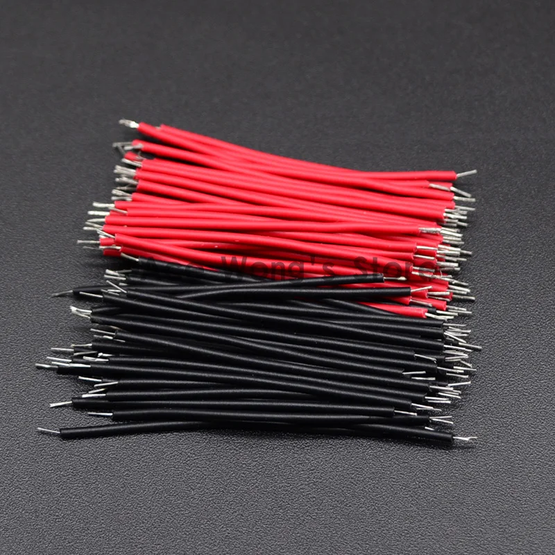 100PCS/LOT Tin-Plated Breadboard PCB Solder Cable 24AWG 5cm Fly Jumper ...