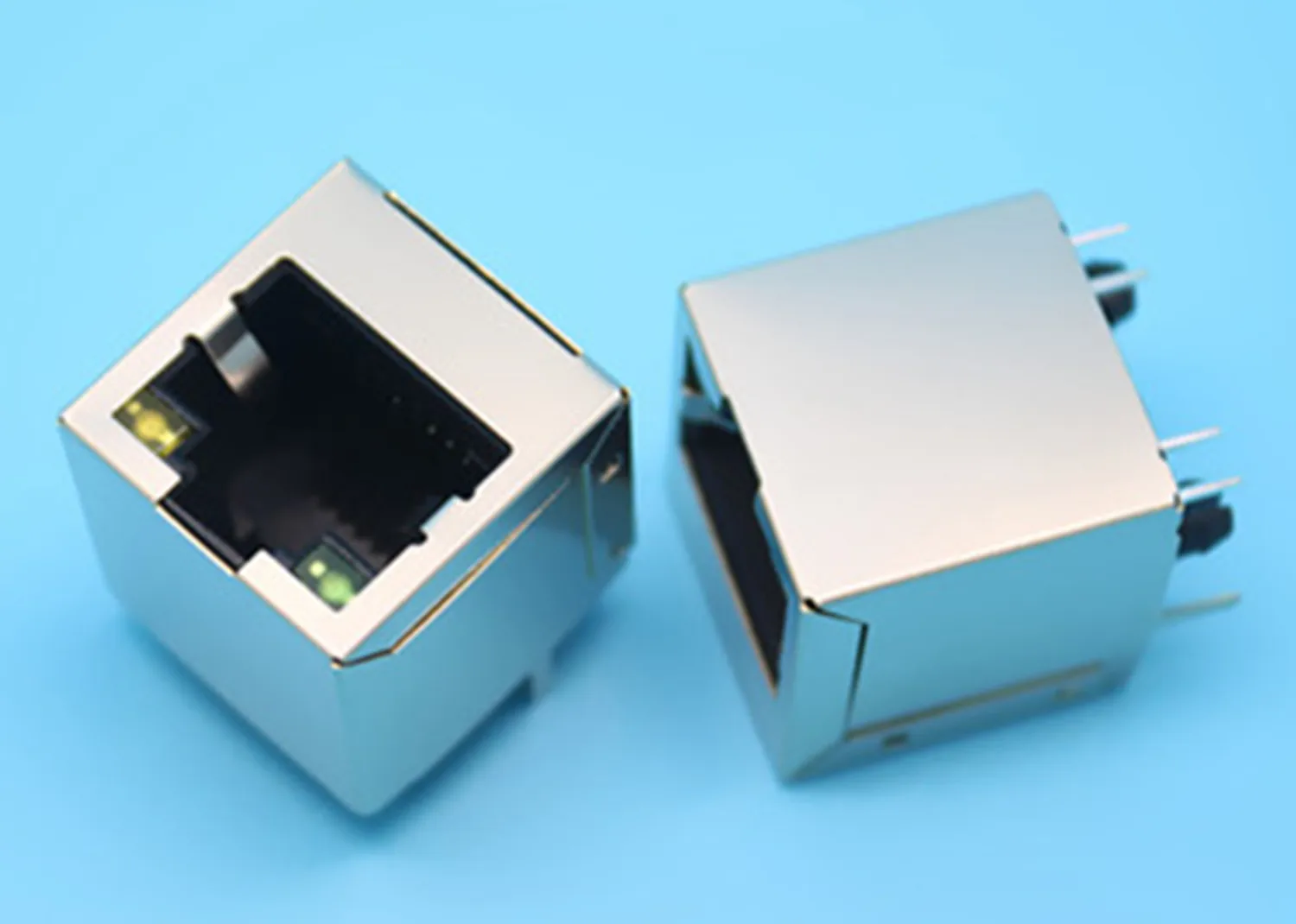 2PCS RJ45 Socket 180 Degree Vertical Right Angle PCB Shielded Network ...