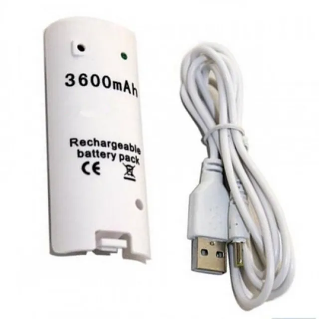 GTF 3600mAh Rechargeable Game Battery with Charging Cable for Nintendo Wii Remote Controller game machine battery