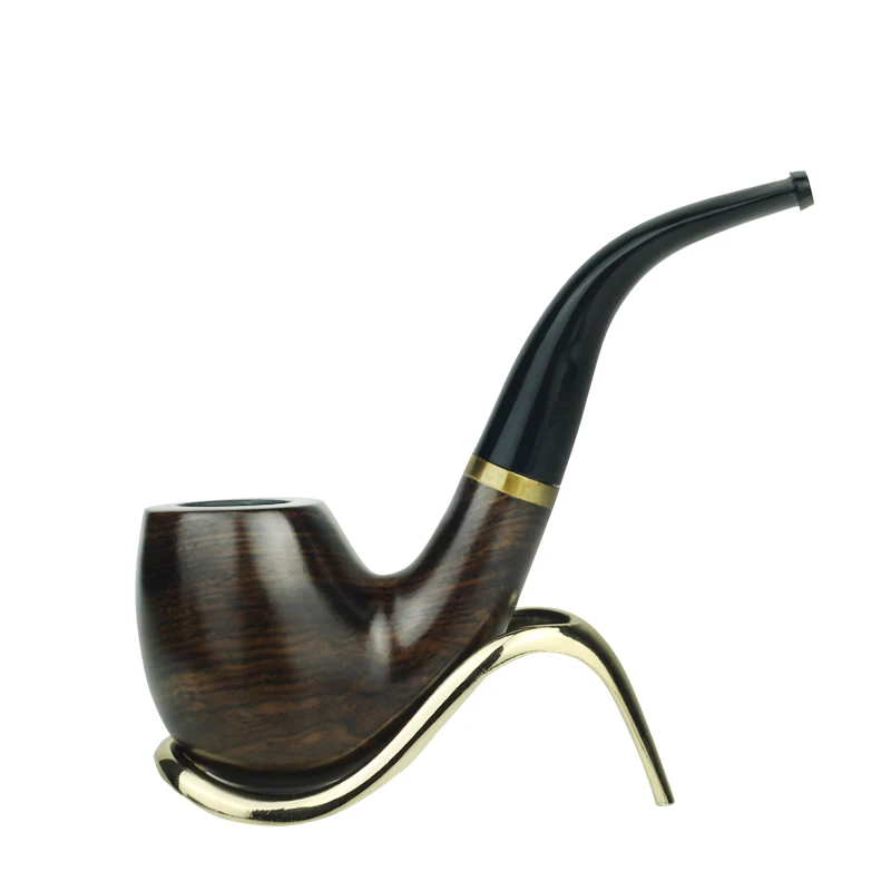Ebony 15cm Big Size Bent Type Smoking Pipe Wooden Tobacco Pipe for ...