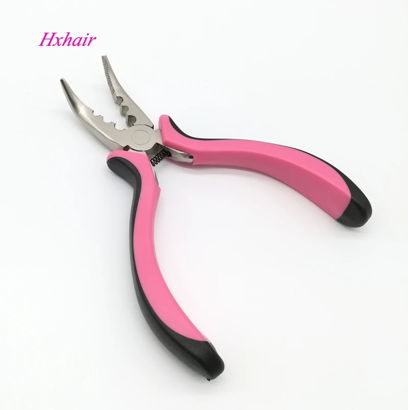 No.10 Pink Hair Pliers Curved Head With Teeth And 3 Holes /hair ...