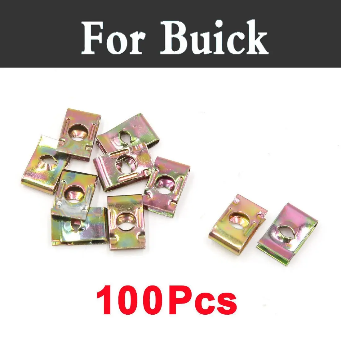 100pcs Spring Metal Car Styling Door Panel Spire Screw U Type Clips For