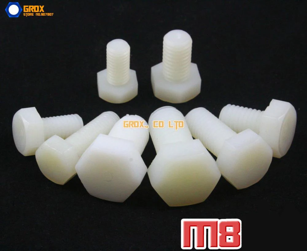 M8 Nylon Hexagon Bolt Hex Head Screw Insulation Bolt - Bolts - AliExpress