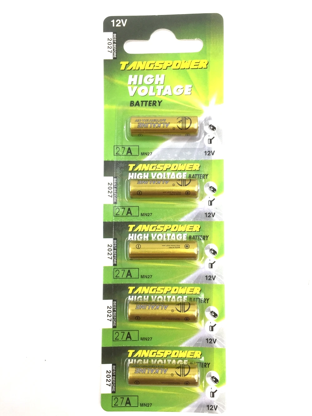 Alkaline Battery 27a 12v - Pack Of 10 Tp27a-c5 Mn27 A27 - Primary & Dry ...