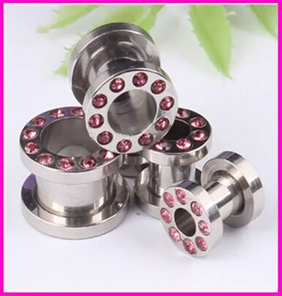 Medical steel ear expansion color ear opener hypoallergenic hollow ...