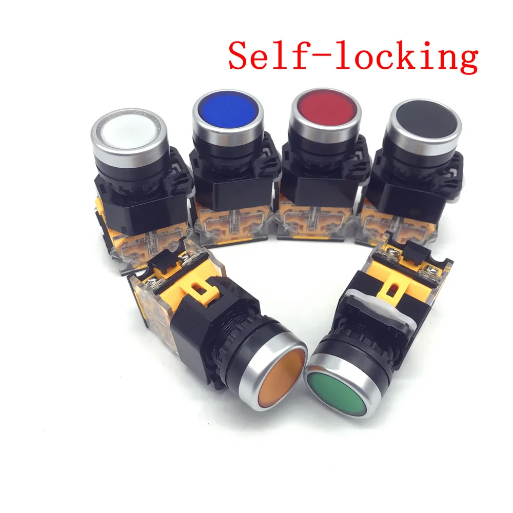 22mm Small Round Push Button Switch 1 NO 1 NC Self locking / Latching ...