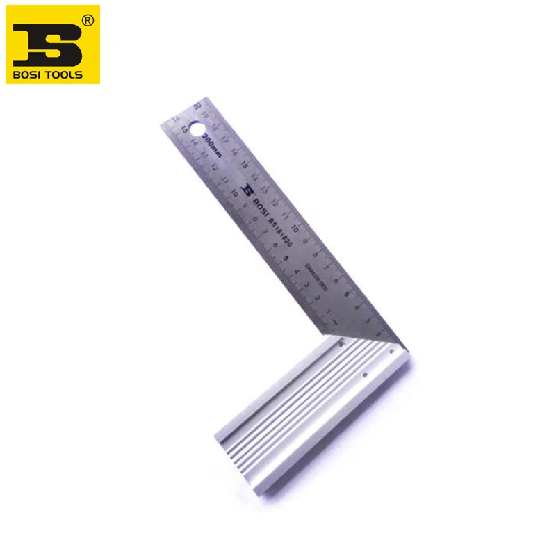 free shipping BOSI 20cm metric steel try square measuring ruler-in Hand ...