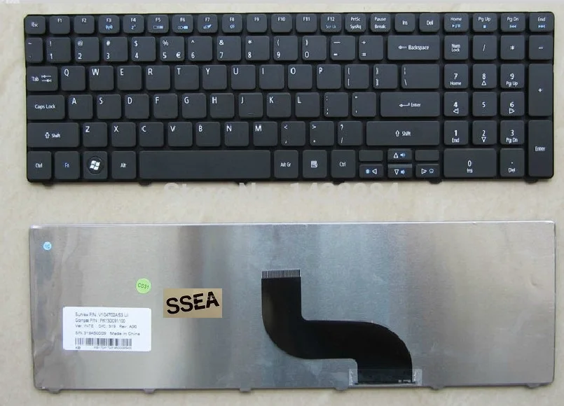 Ssea teclado para notebook us para acer aspire, 5536, 5536g, 5738 ...