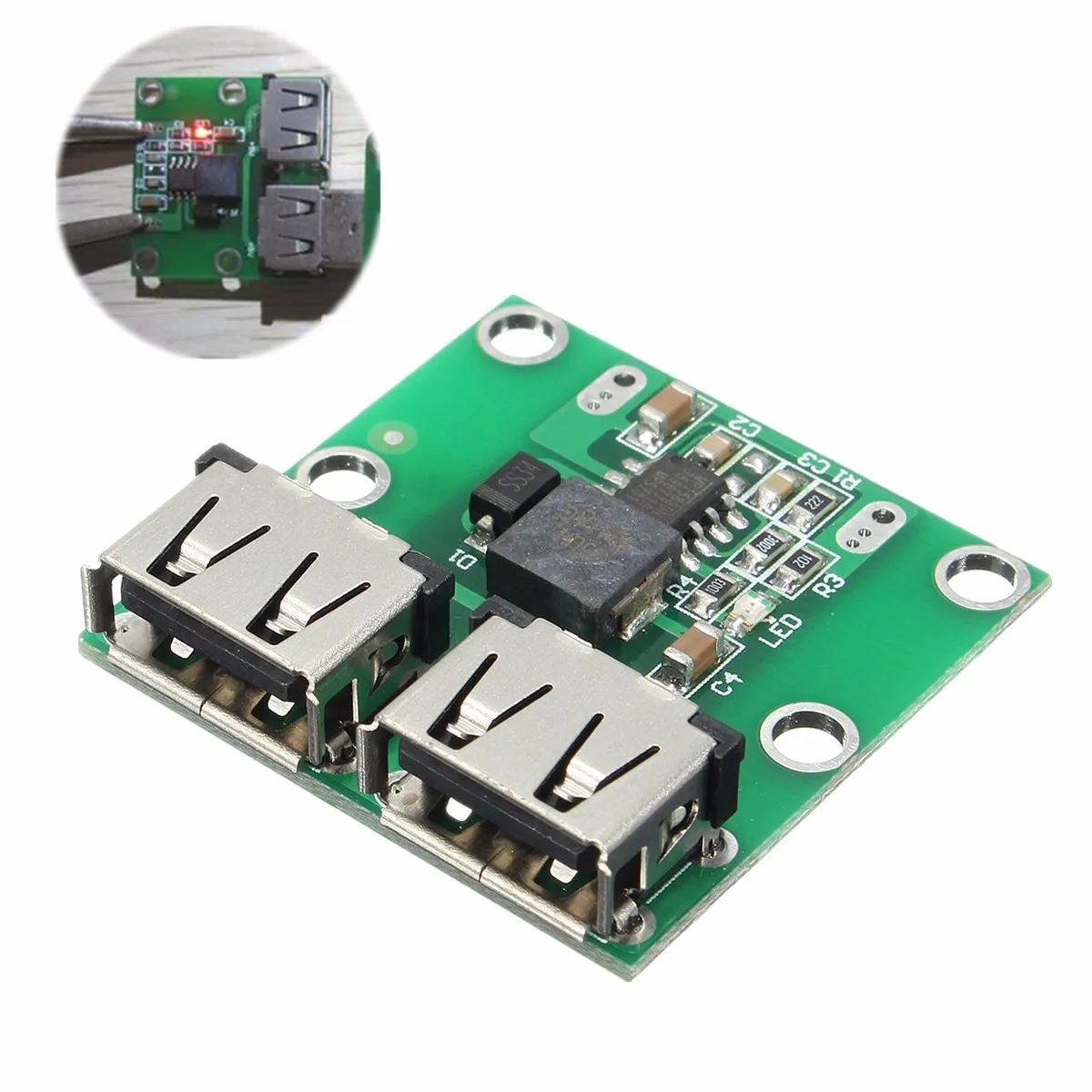 New Arrival 1PC Dual USB Output 9V/12V/24V/36V to 5V DC DC 3A Step Down ...