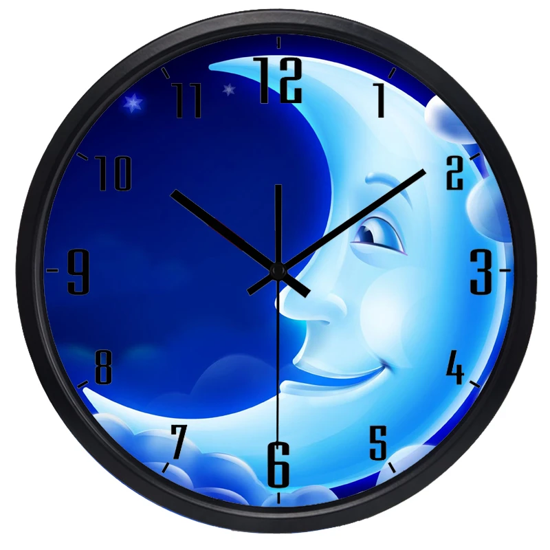 Planet Earth And Moon Art Smart Wall Clock With Voice Control Function ...