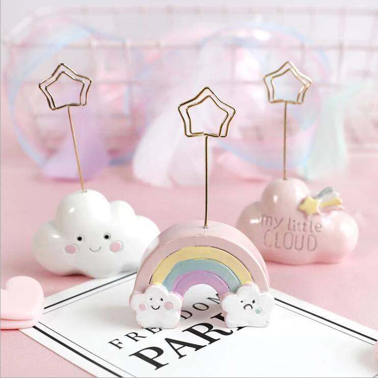 Resin Kawaii Photo Clip Note Clip Creative Cute Cartoon Cloud Message ...