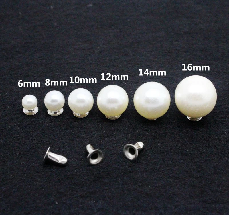 RIVET,8mm--Boutons de pression en forme de phère perlée pour vêtement ...