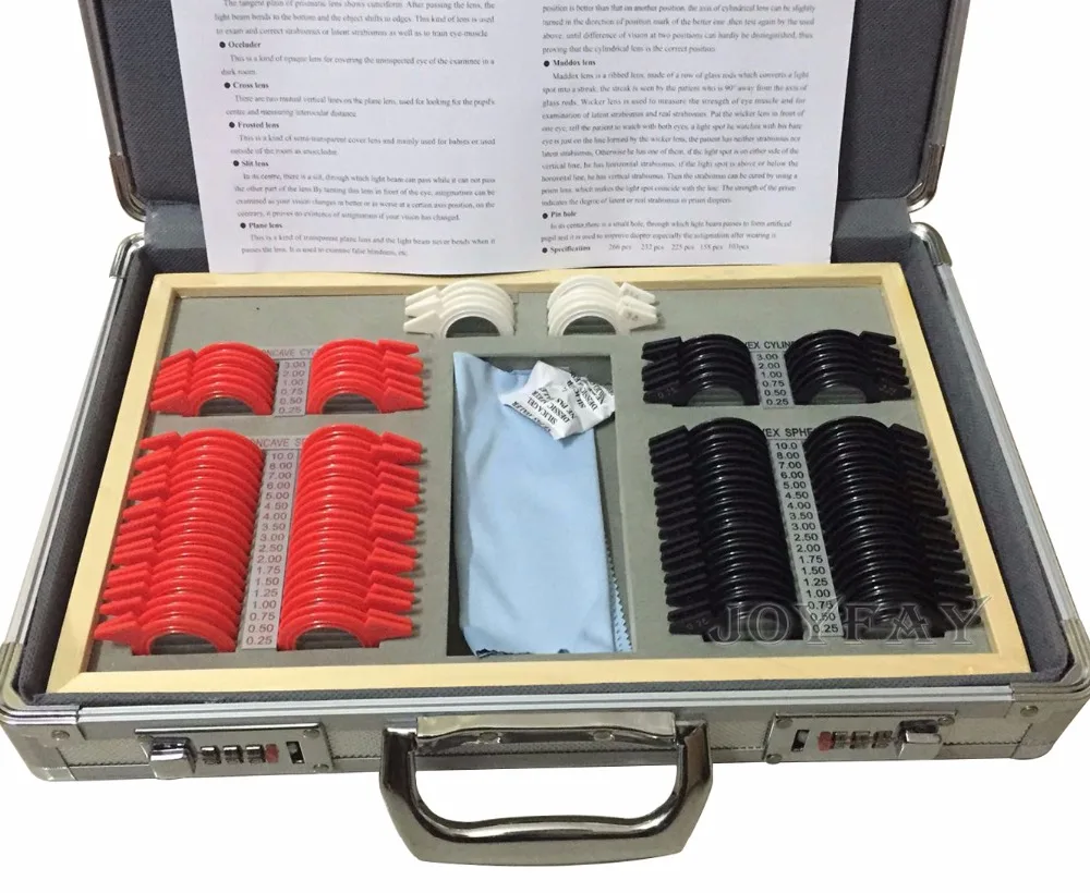 104 pcs Optical Trial Lens Set Plastic Rim Aluminum Case + 1 Free Trial ...