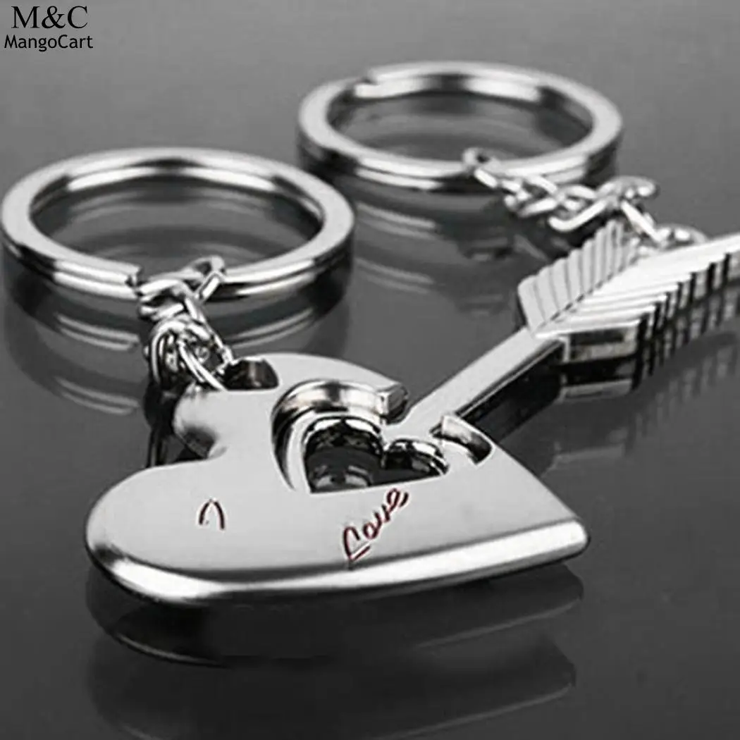 Couple Heart New Fashion Unisex Key Shape Ring Arrow Lovers|Key Chains ...