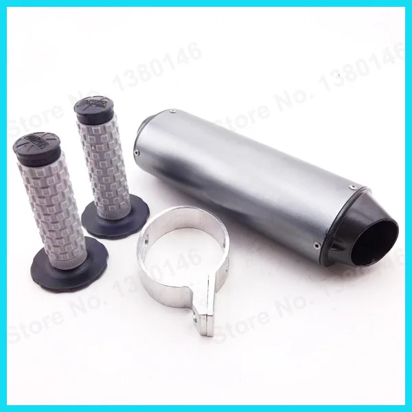Chinese Pit Dirt Bike Handle Hand Grips + 38mm Aluminum Exhaust Muffler ...