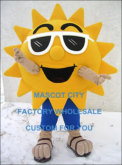 Summer Beach Sunshine Cool Joyful Sunglasses Sun Mascot Costume Custom ...