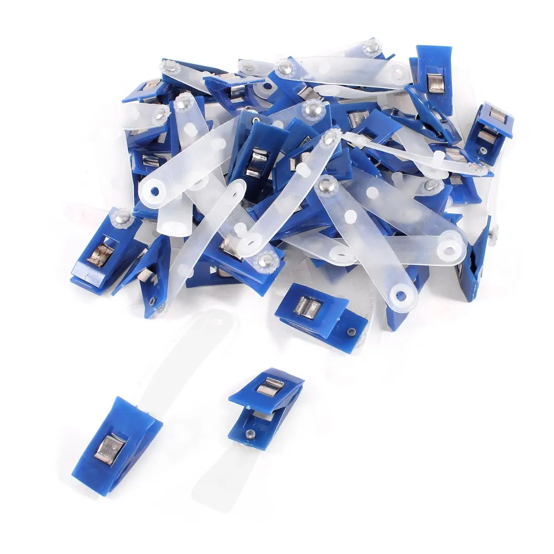 40 Pcs Plastic ID Card Holder Name Badge Clips Fastener Blue in Badge 40 Pcs Plastic ID Card Holder Name Badge Clips Fastener Blue in Badge