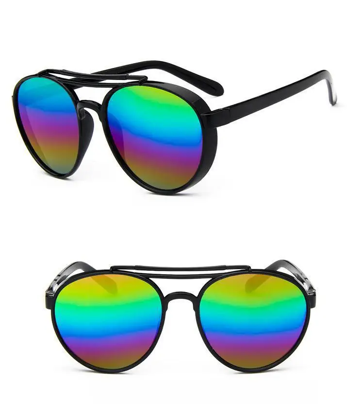 Curtain Women sunglass Colorful Reflective Coating Lens Eyewear ...
