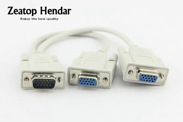 1pcs High Quality Vga Hd15 (15-pin) Db15 Y Male To Female M/f Splitter ...
