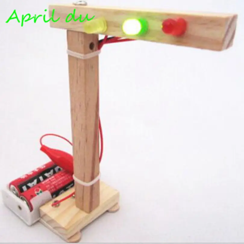 April-Du-DIY-Traffic-Light-Model-Wood-Science-Experiment-Kit-Creative ...