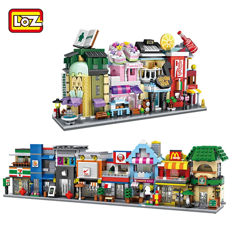 Loz Mini Street Retail Store Architecture 3D Model Bricks DIY Assembly ...