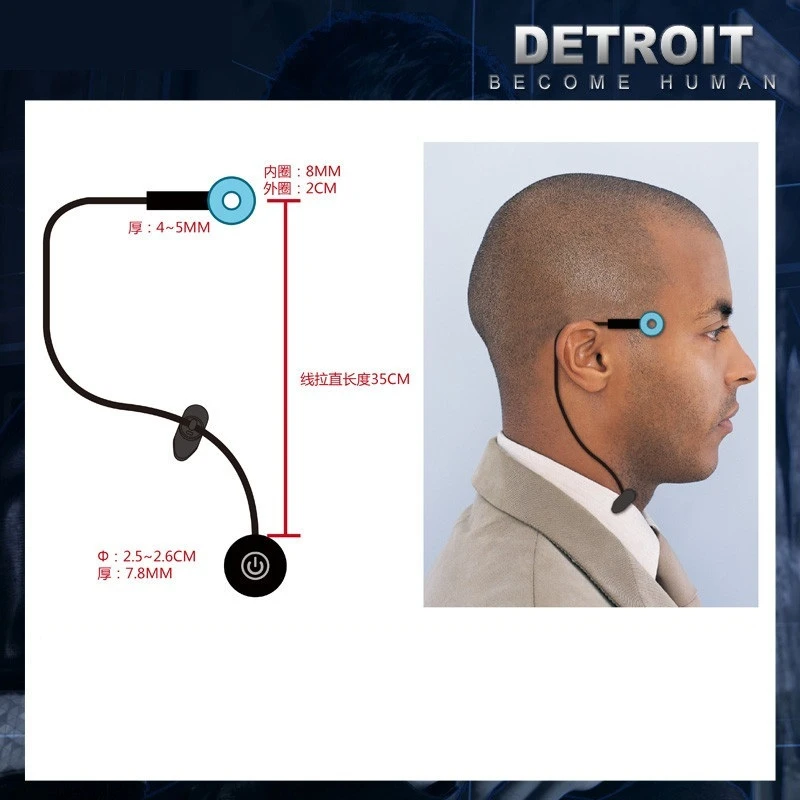 Detroit: Become Human Ring Circle Head Led Props Cosplay Connor Rk800 ...
