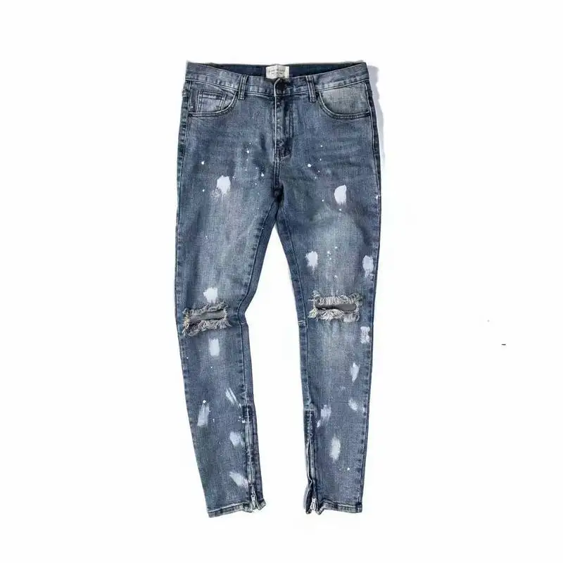 H.A. Sueno Streetwear denim pants Popular Snowflake Whitish Mens Jeans ...