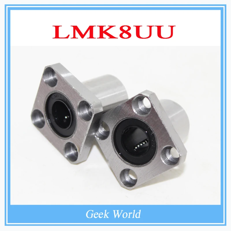 2pcs LMK8 LMK8UU square flange linear ball bearing 8mm square flange ...