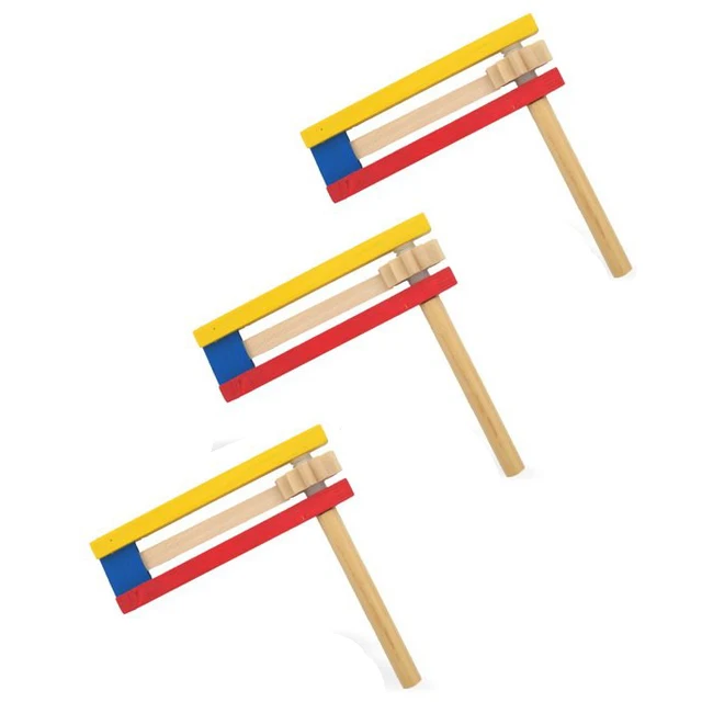 12Pcs Kids Wooden Spinning Rattle Ratchet Matraca Noise Maker Gragger ...