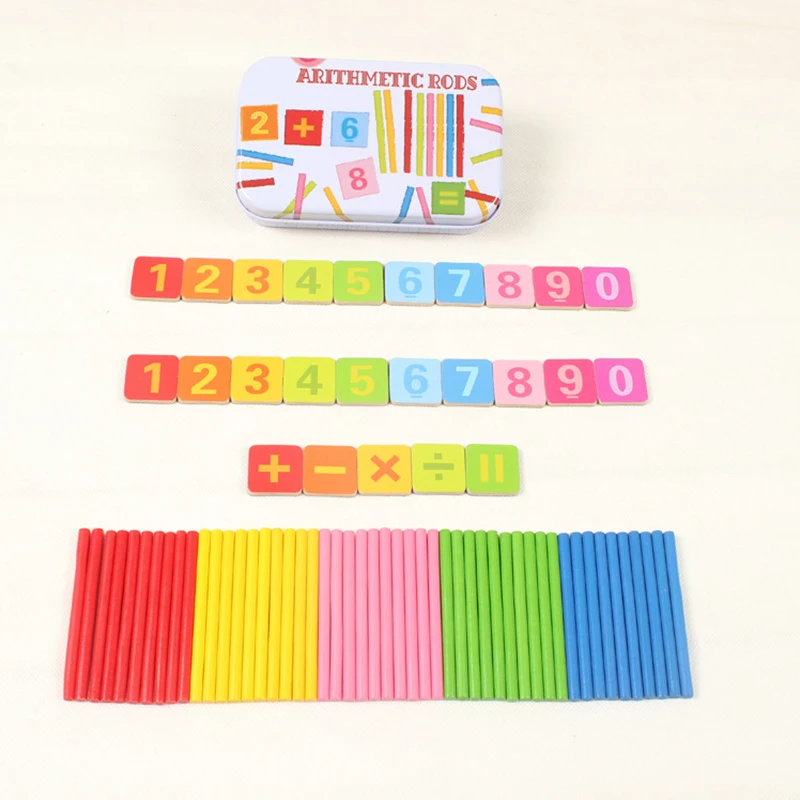 100pcs Colorful Bamboo Counting Sticks Mathematics Montessori Teaching ...