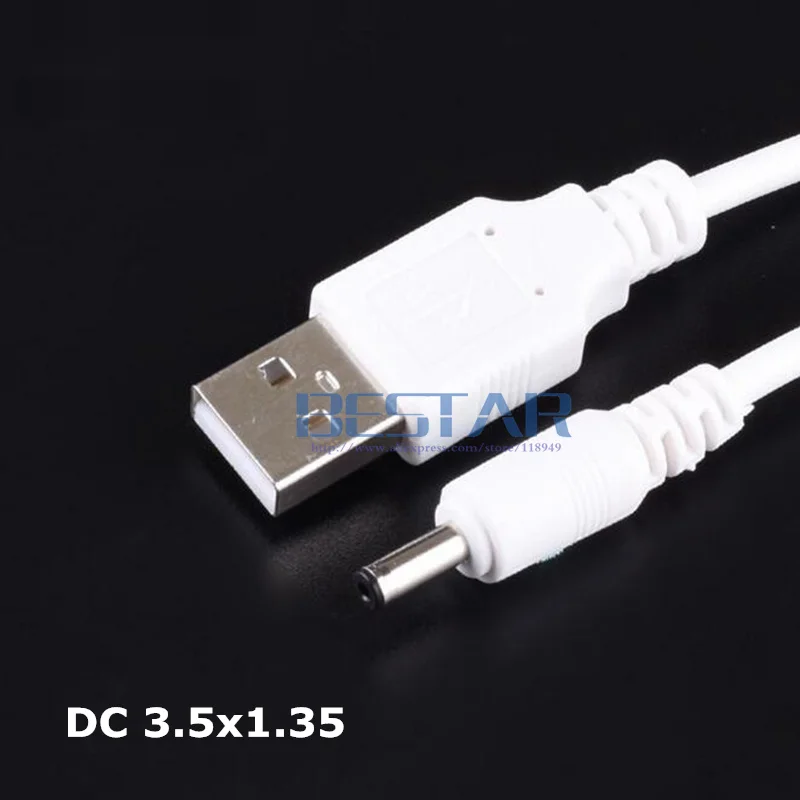 White USB To 3.5*1.35mm /DC 35135 3.5x1.35mm 3.5 mm x 1.35 mm 3.5mm/1 ...