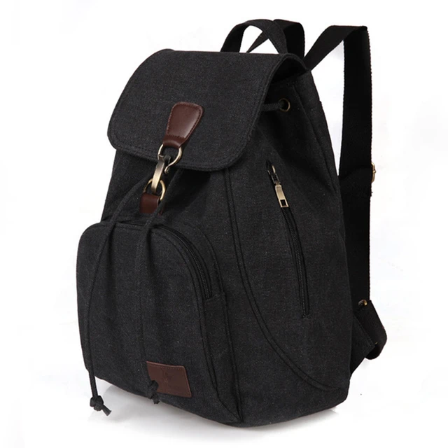 Black Canvas Backpacks For Girls