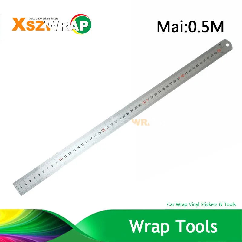 50cm Stainless Steel Metal Ruler Metric Ruler Precision Double Sided ...