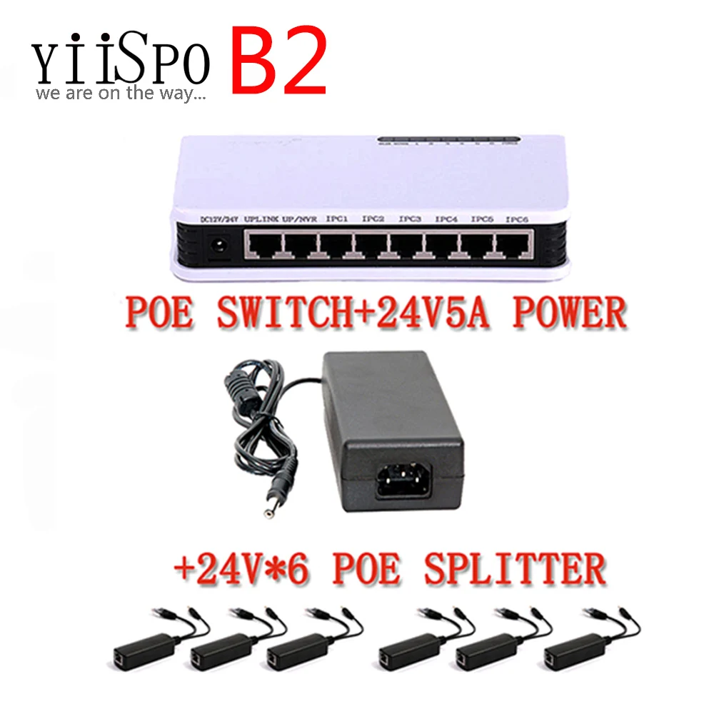 YiiSPO 8 Port Poe Switch 6+2 Ports DC Desktop Ethernet Switch Network ...