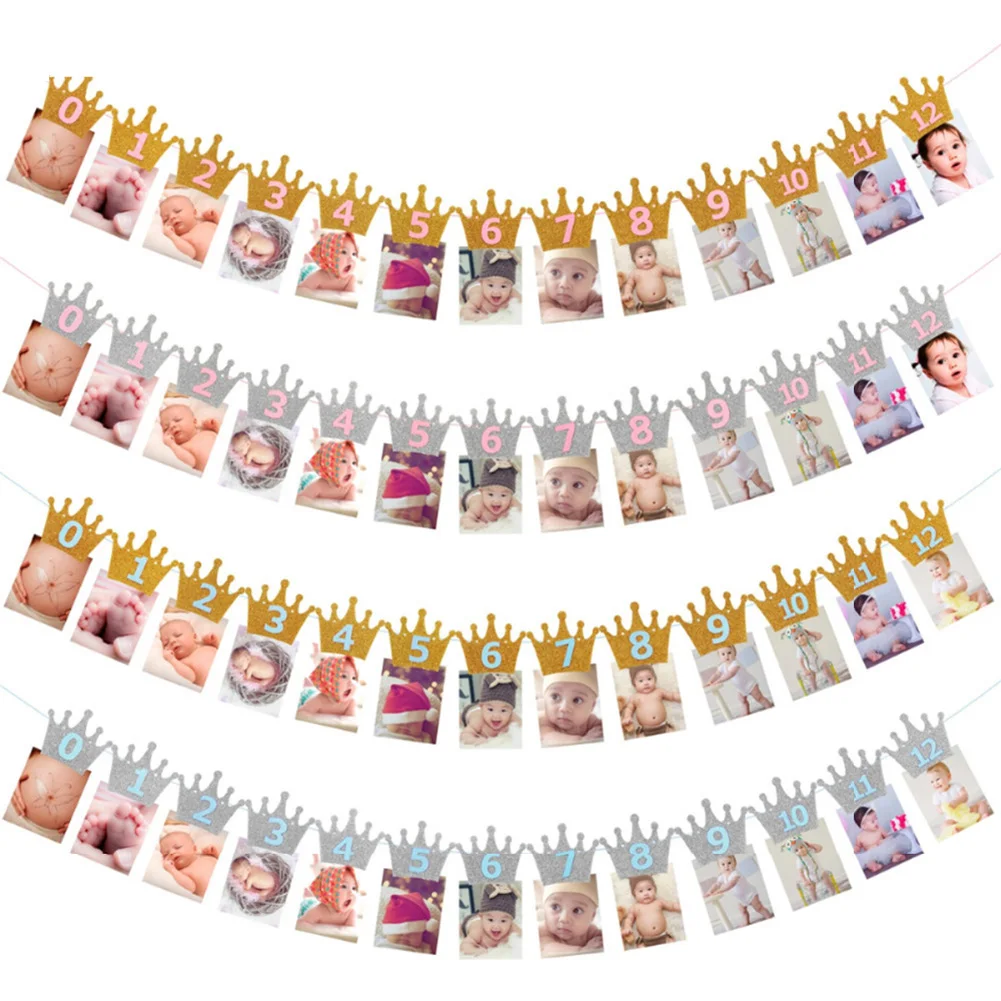 Baby Shower Glitter Crown Birthday Party Glitter Crown Monthly Photo ...