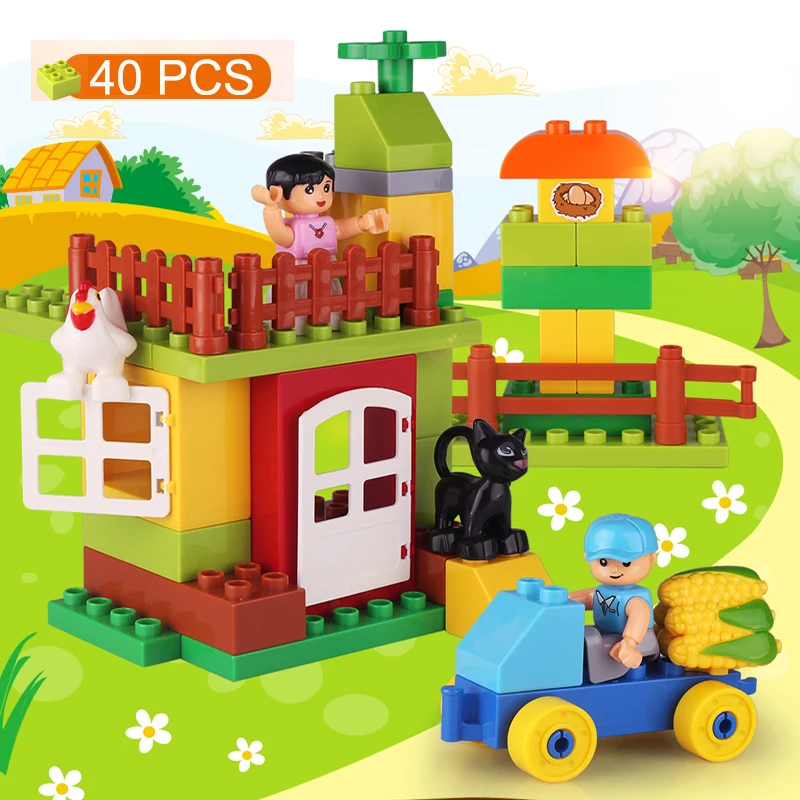 40PCS Farm Series DIY Building Blocks Model Building Kits Assembly DIY ...