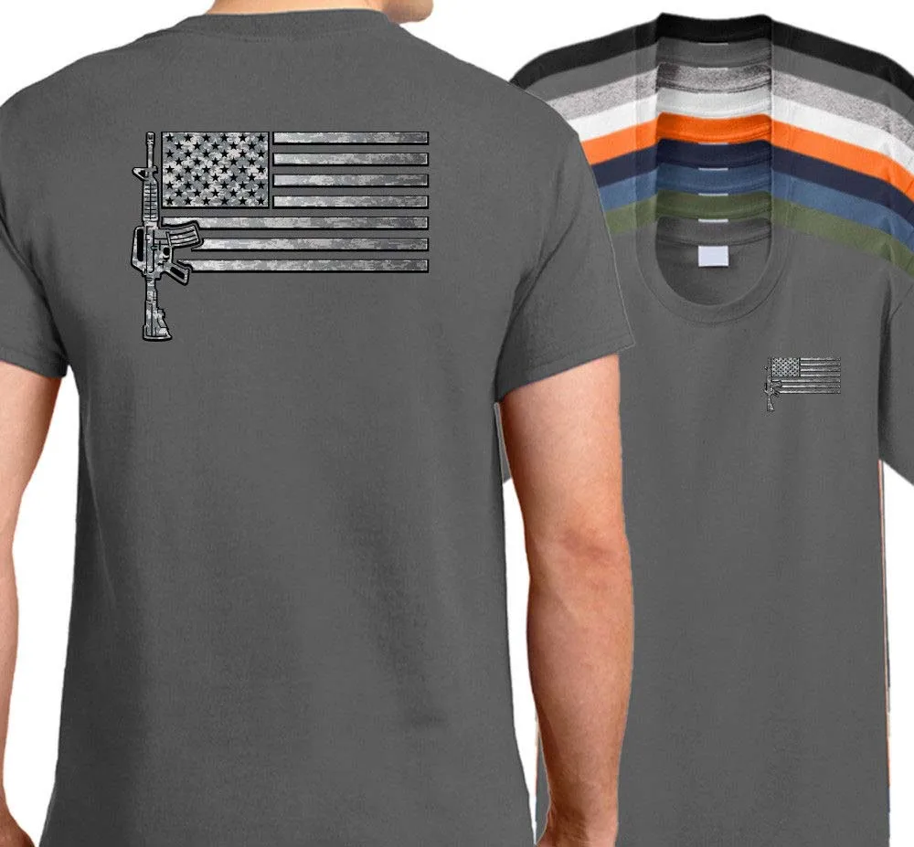 2019 New Men T Shirt Men Summer Style Usa Ar 15 Rifle Flag Shirt Ar15 ...