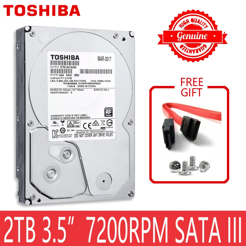 Toshiba 2tb Hard Drive Disk 2000gb 2 Tb Internal Hd Hdd Harddisk 7200 ...